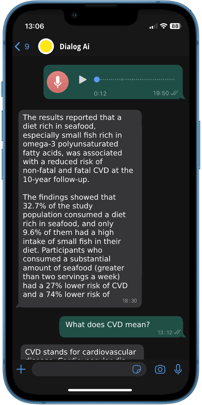 DialogAI WhatsApp chatbot built with the power of AI